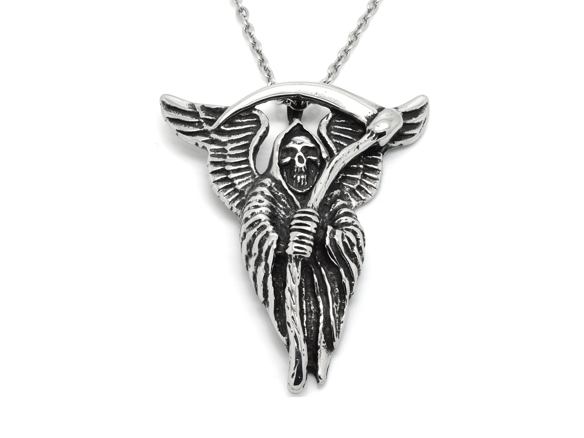 2 Grim Reaper Necklace in Stainless Steel on 24 - Etsy