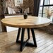 Ida Luxury Round Solid Mango Wood Industrial Dining Table - Etsy UK