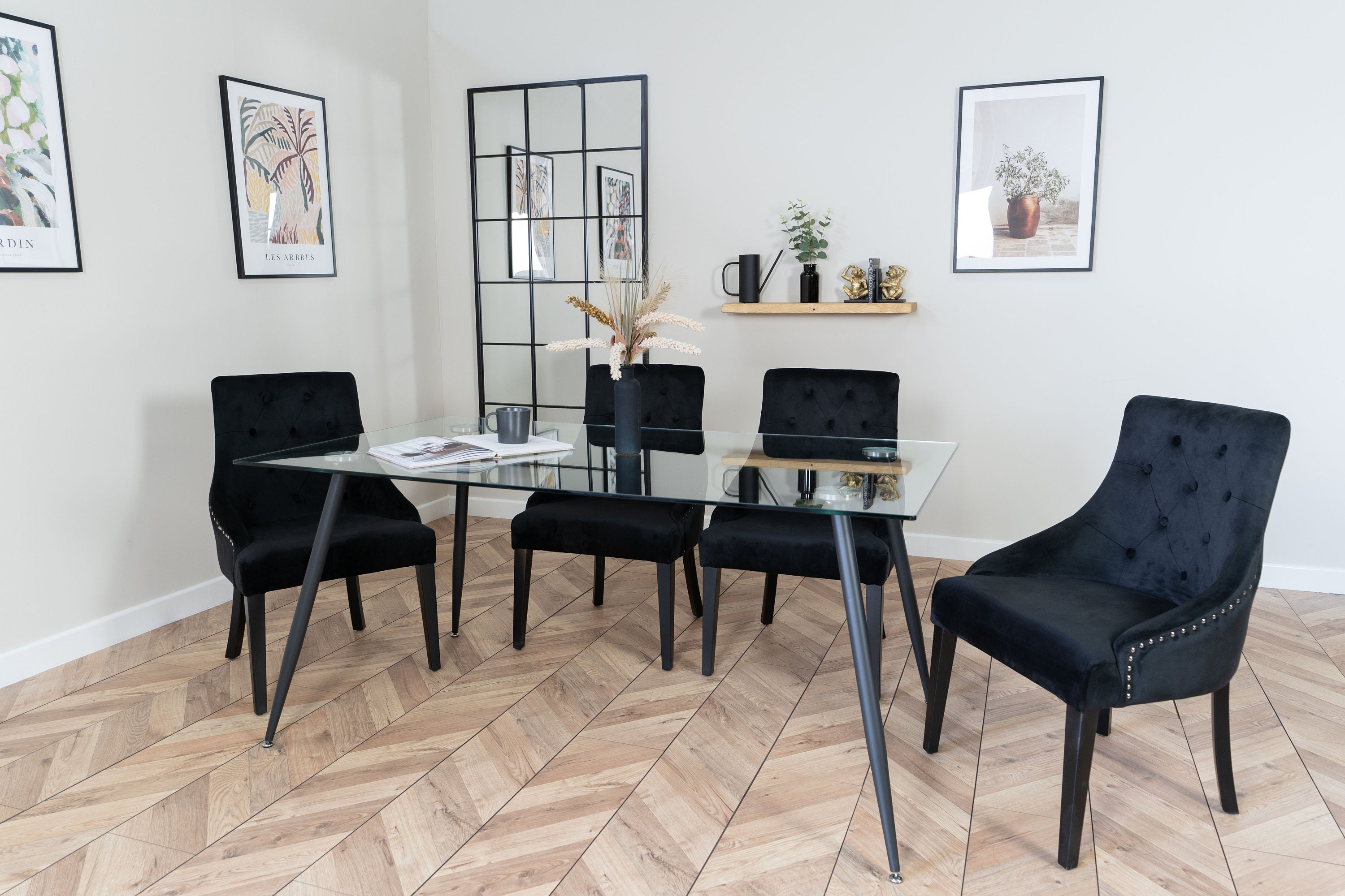 Rectangular Glass Dining Table Set