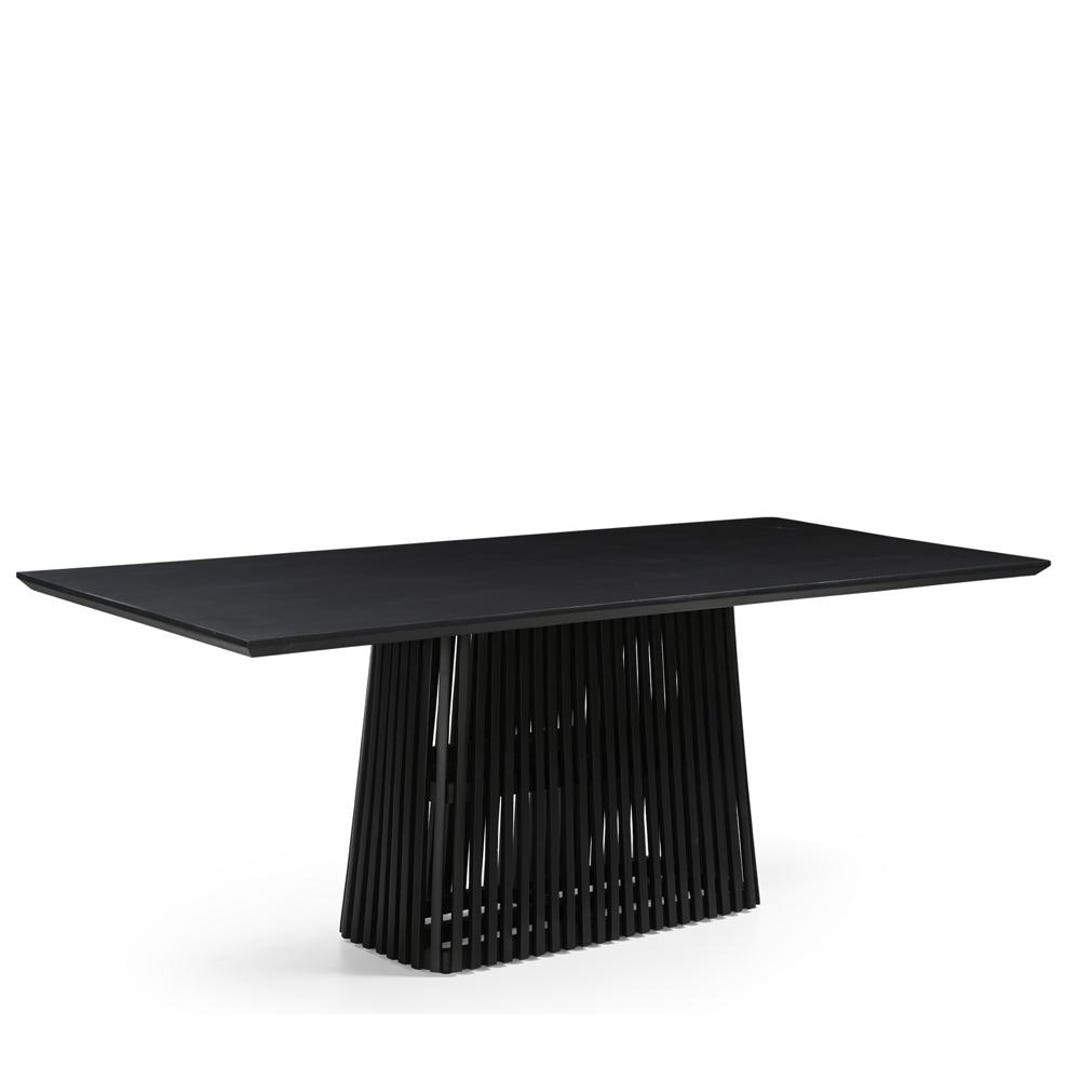 Remi Luxury Rectangular Solid Mango Wood Dining Table in Black ...
