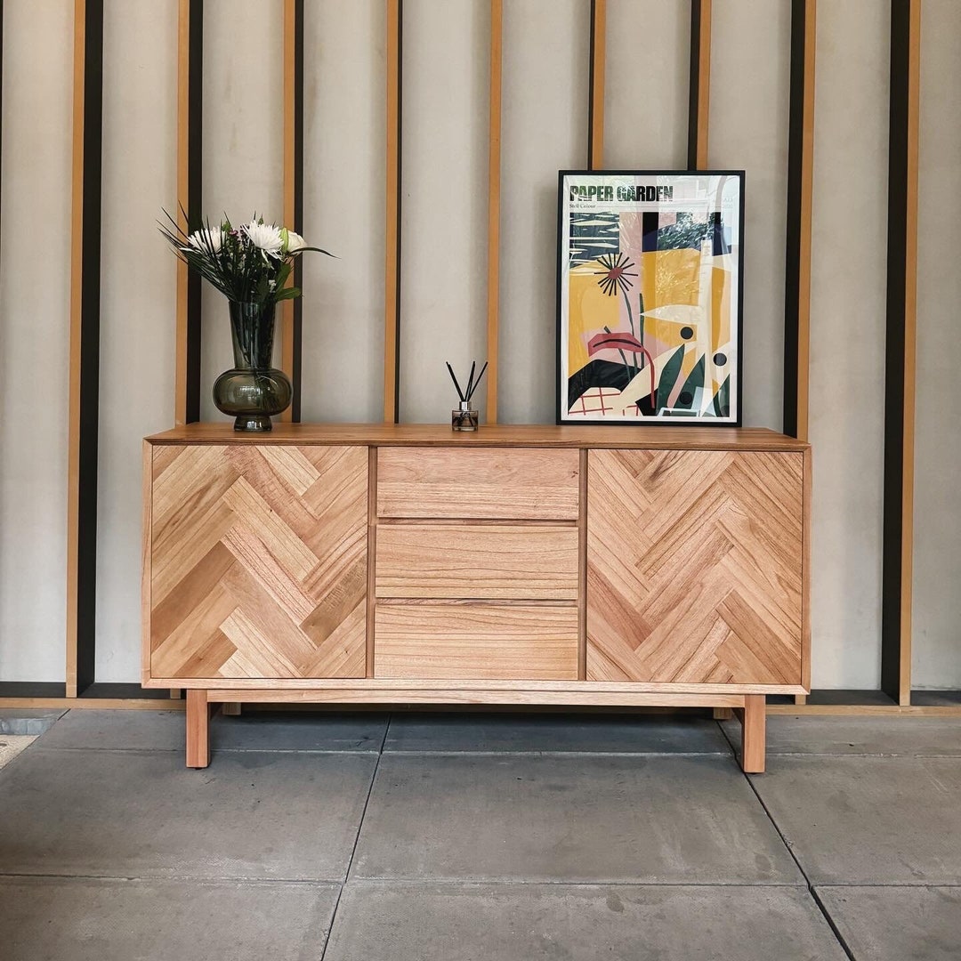 Raffles Solid Mindi Wood Sideboard With 2 Doors and 3 Drawers Featuring ...