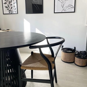 Remi Luxury Round Solid Mango Wood Dining Table in Black 4 - Etsy