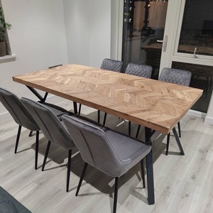 Adria Parquet Style Solid Acacia Wood Luxury Industrial Hand Made ...