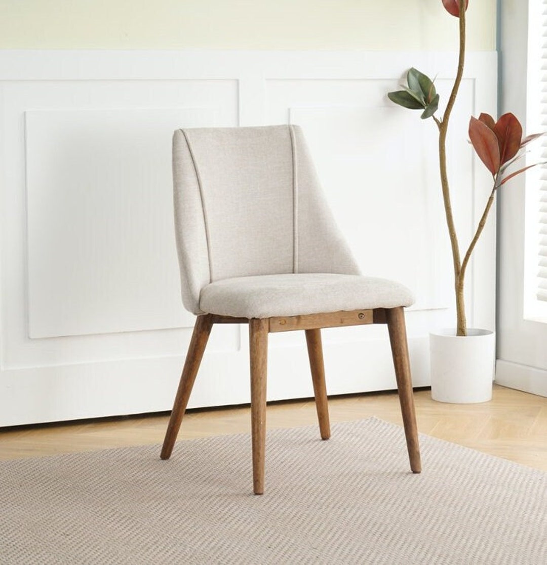 2 X Carina Dining Chairs in Finished in a Stunning Oatmeal Fabric With ...