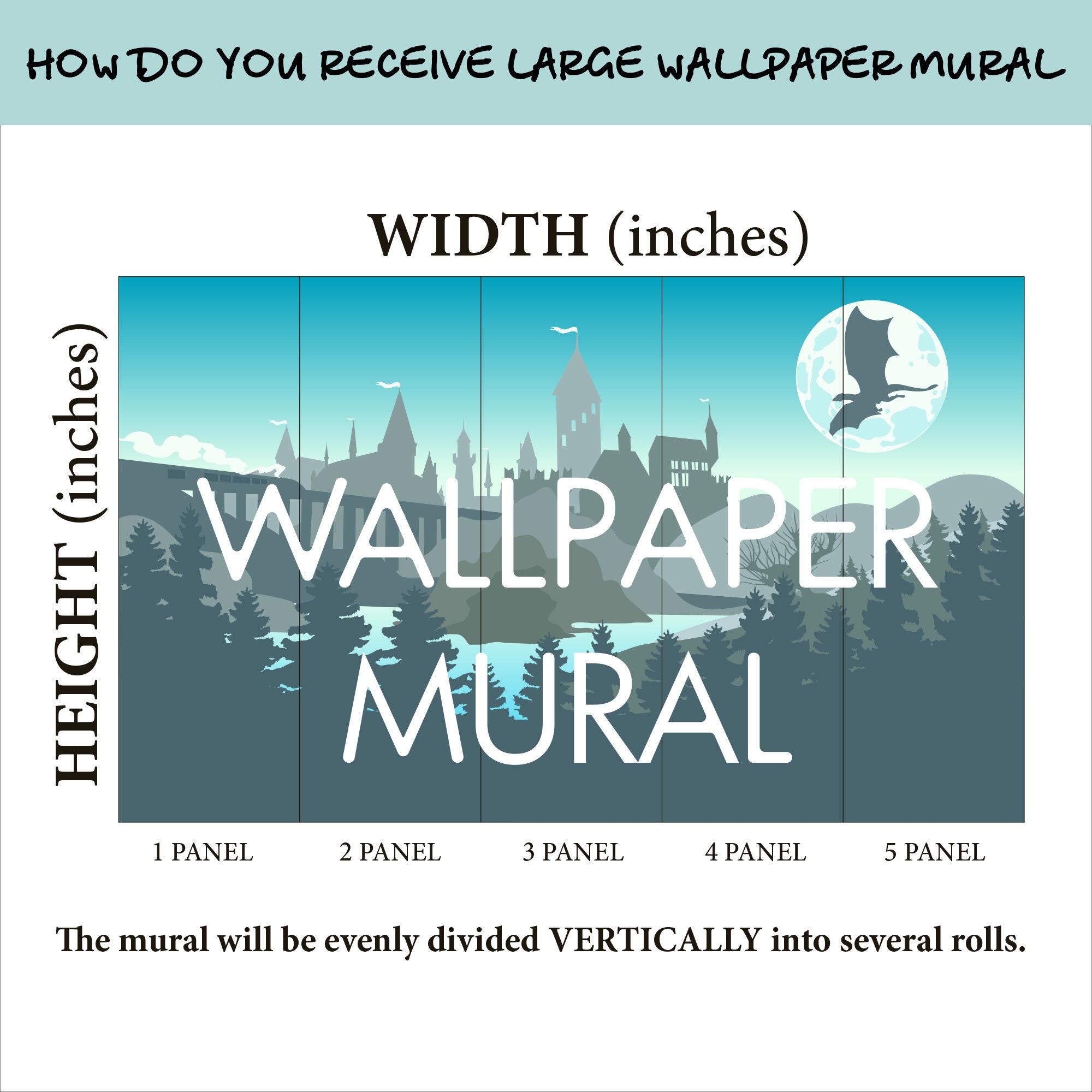 Wizard's Castle Wallpaper Boys Room Removable, Woodland Wallpaper ...