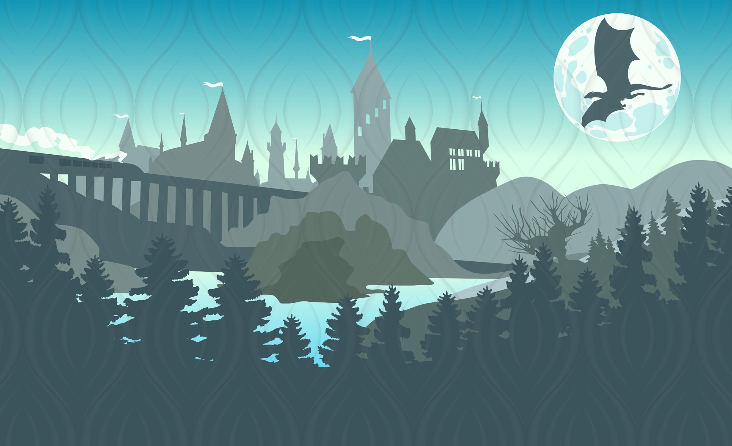 Wizard's Castle Wallpaper Boys Room Removable, Woodland Wallpaper ...