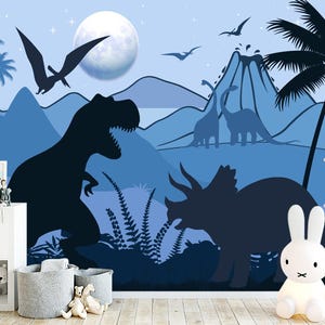 Jurassic Dinosaur Wallpaper for Boys Room. Dinosaur Non-woven Wallpaper ...