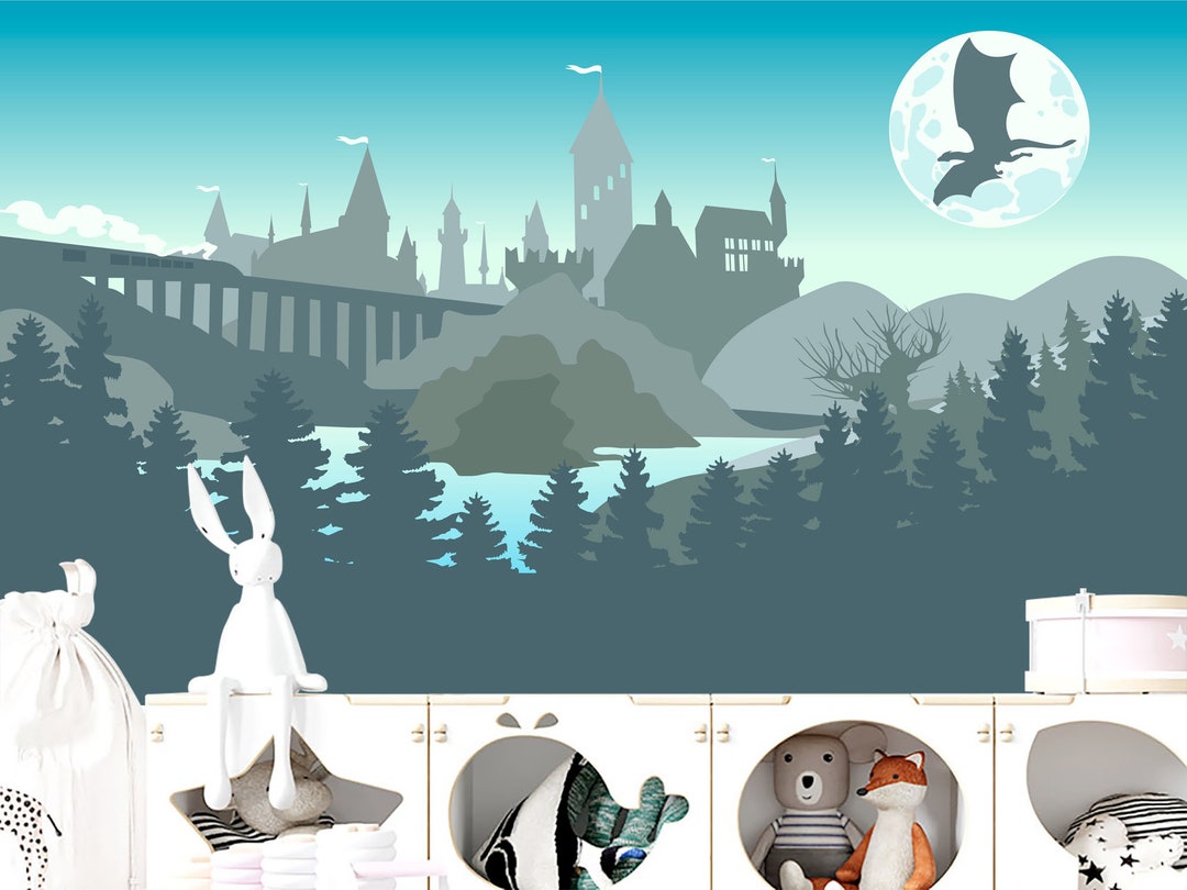 Wizard's Castle Wallpaper Boys Room Removable, Woodland Wallpaper ...