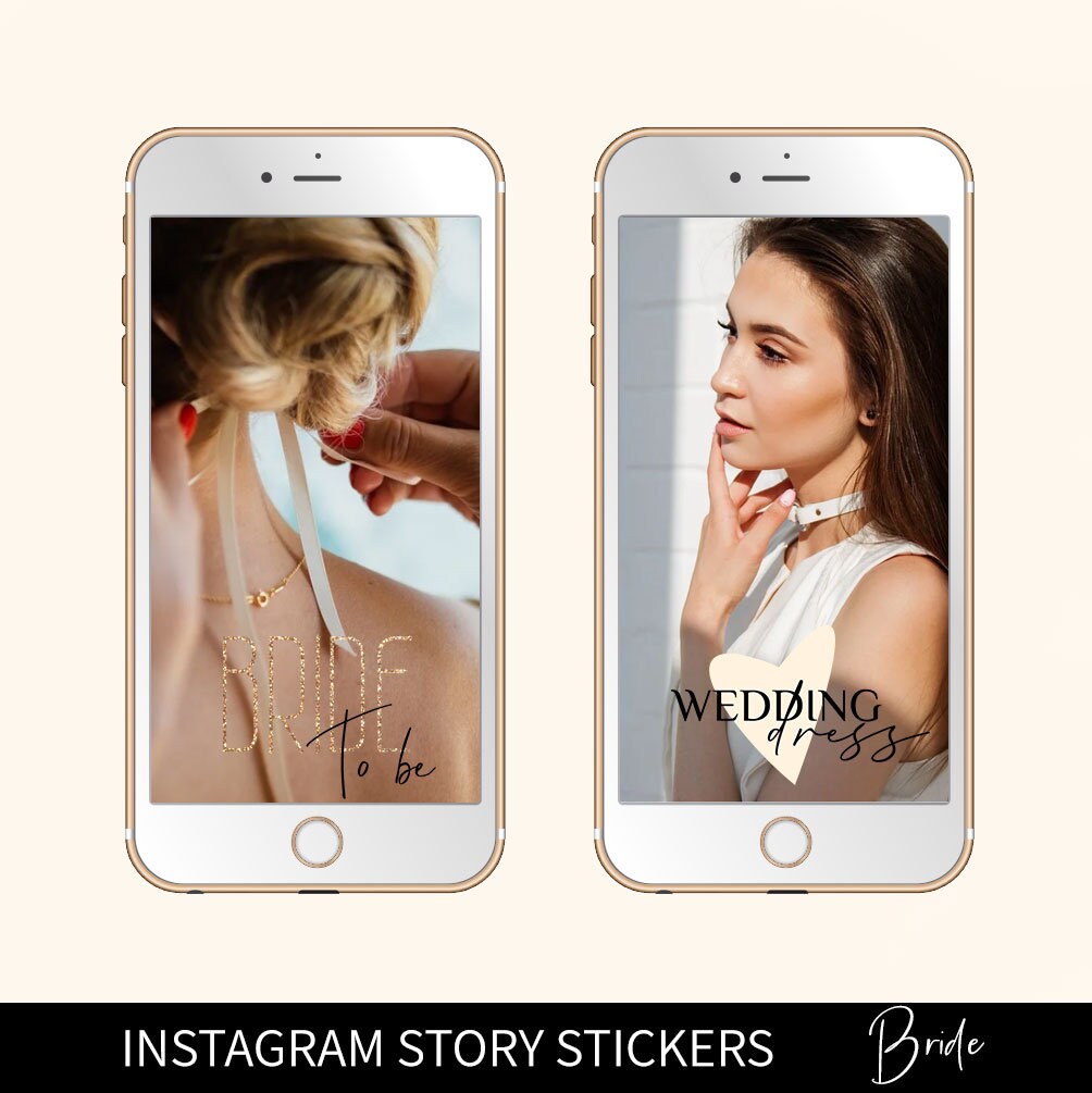 Instagram Stickers BRIDE, Wedding Stickers, Bridal Stickers, Instagram ...