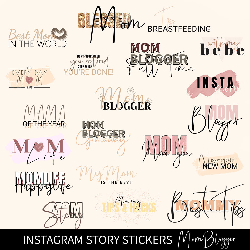 Instagram Story Stickers for MOM BLOGGERS Instagram Stickers - Etsy