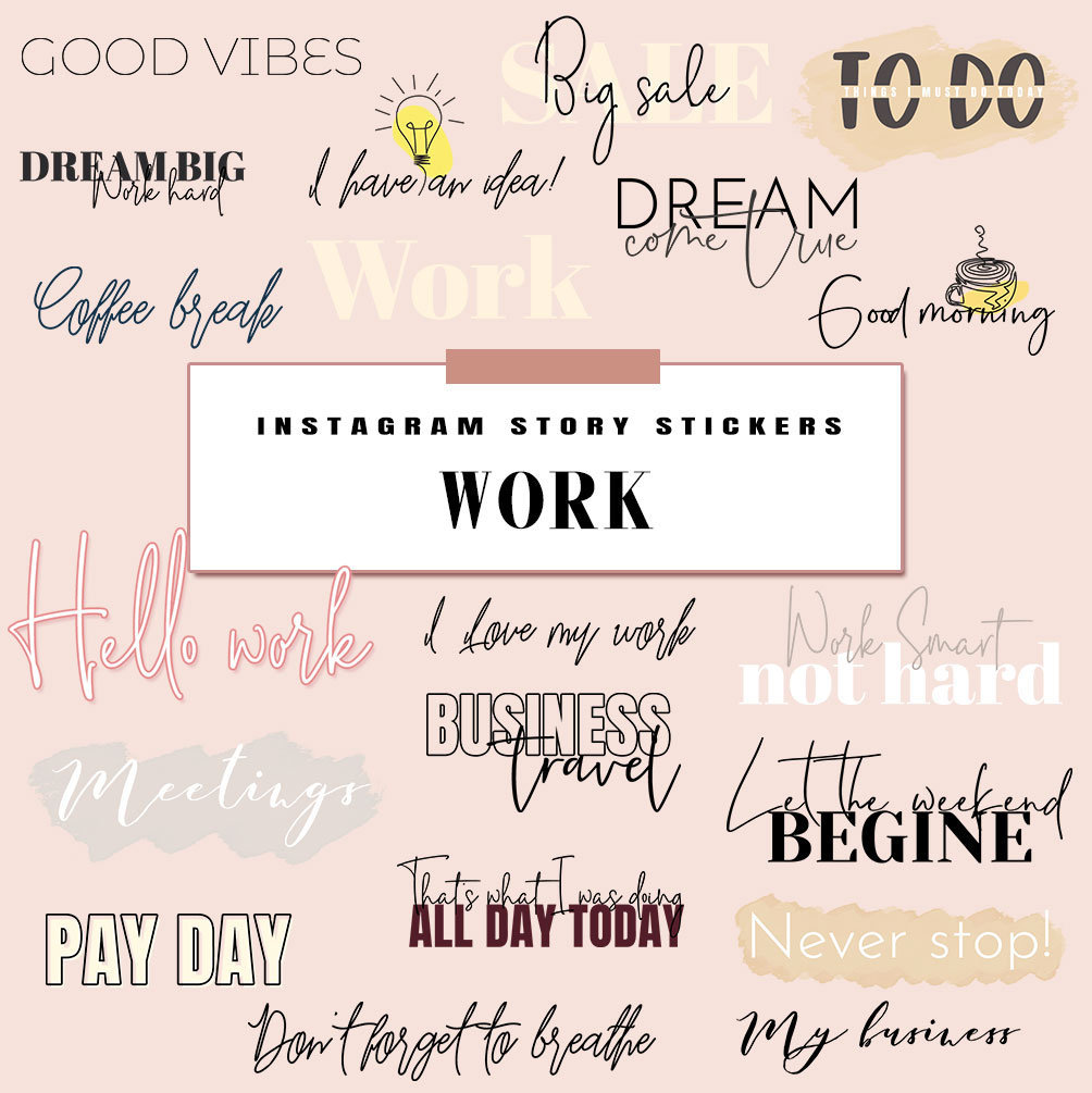 Instagram Story Stickers WORK, Instagram Stickers, Planner Stickers ...