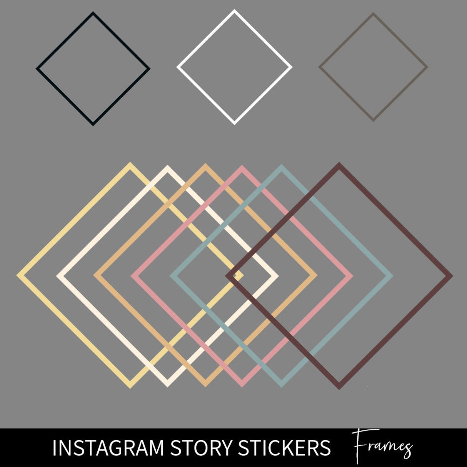 Instagram Story Stickers FRAMES, Instagram Stickers, Instagram Clip Art ...