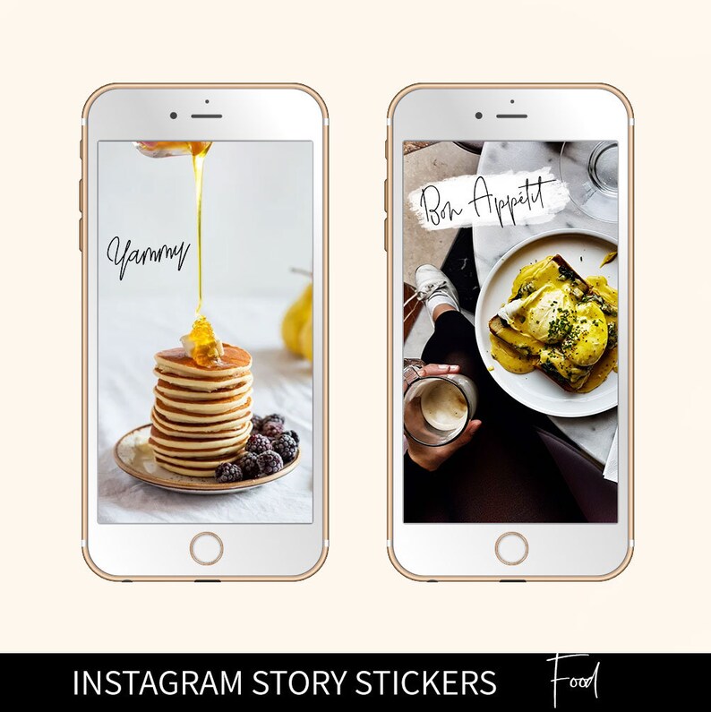 Instagram Story Stickers FOOD, Instagram Stickers, IG Stickers, Digital ...
