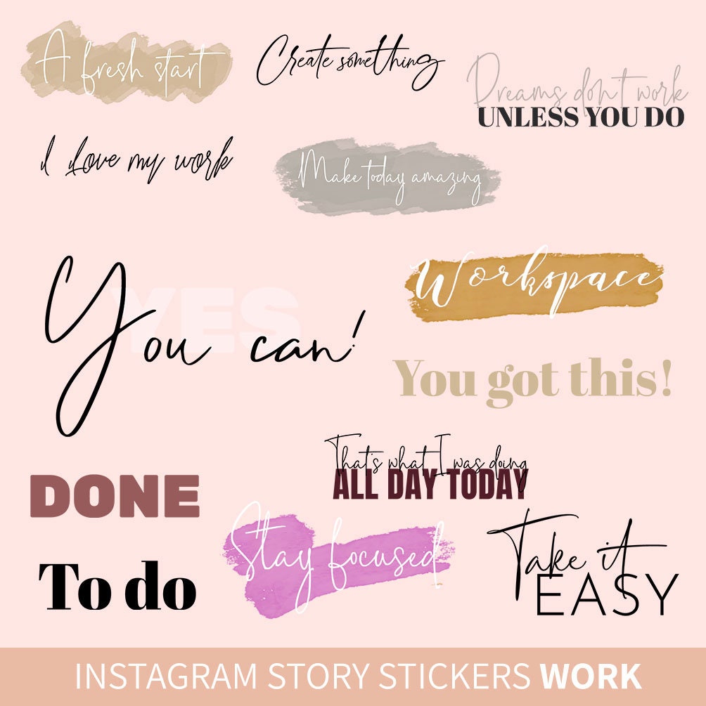 Instagram Story Stickers WORK, Instagram Stickers, Planner Stickers ...
