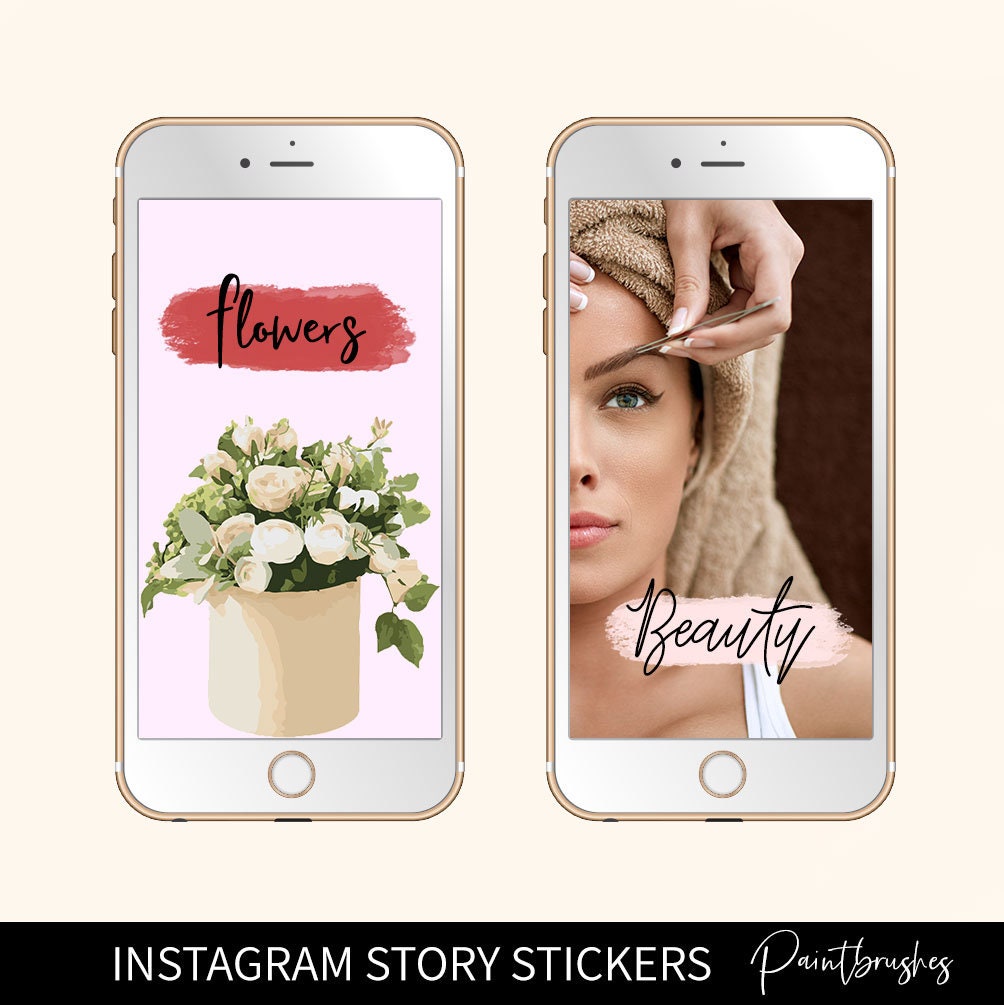 Instagram Story Stickers PAINT BRUSH STROKES, Instagram Stickers, Paint ...