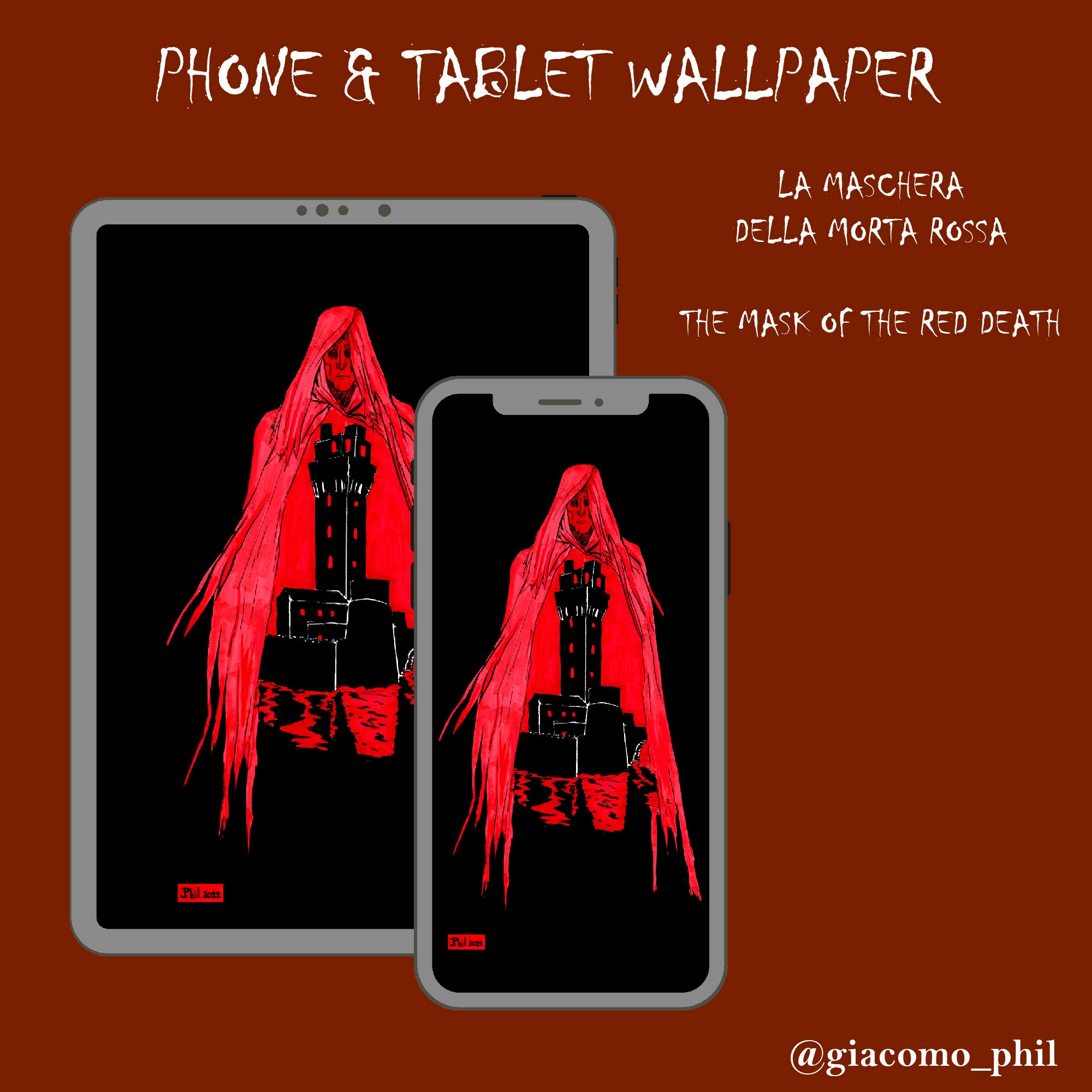 Mask of the Red Death Wallpaper for Phone and Tablet - Etsy