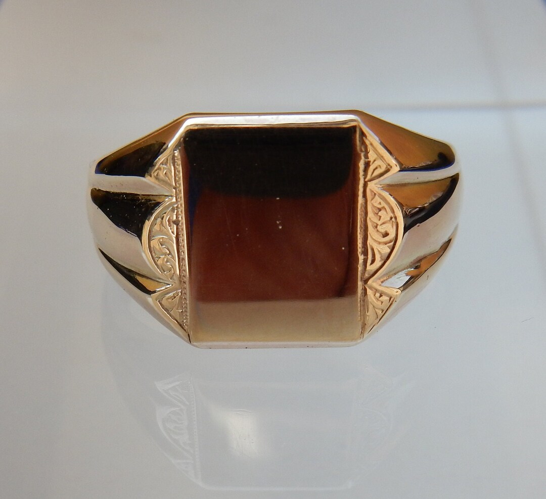 9CT / 9K Gold Gents Signet Ring - Etsy
