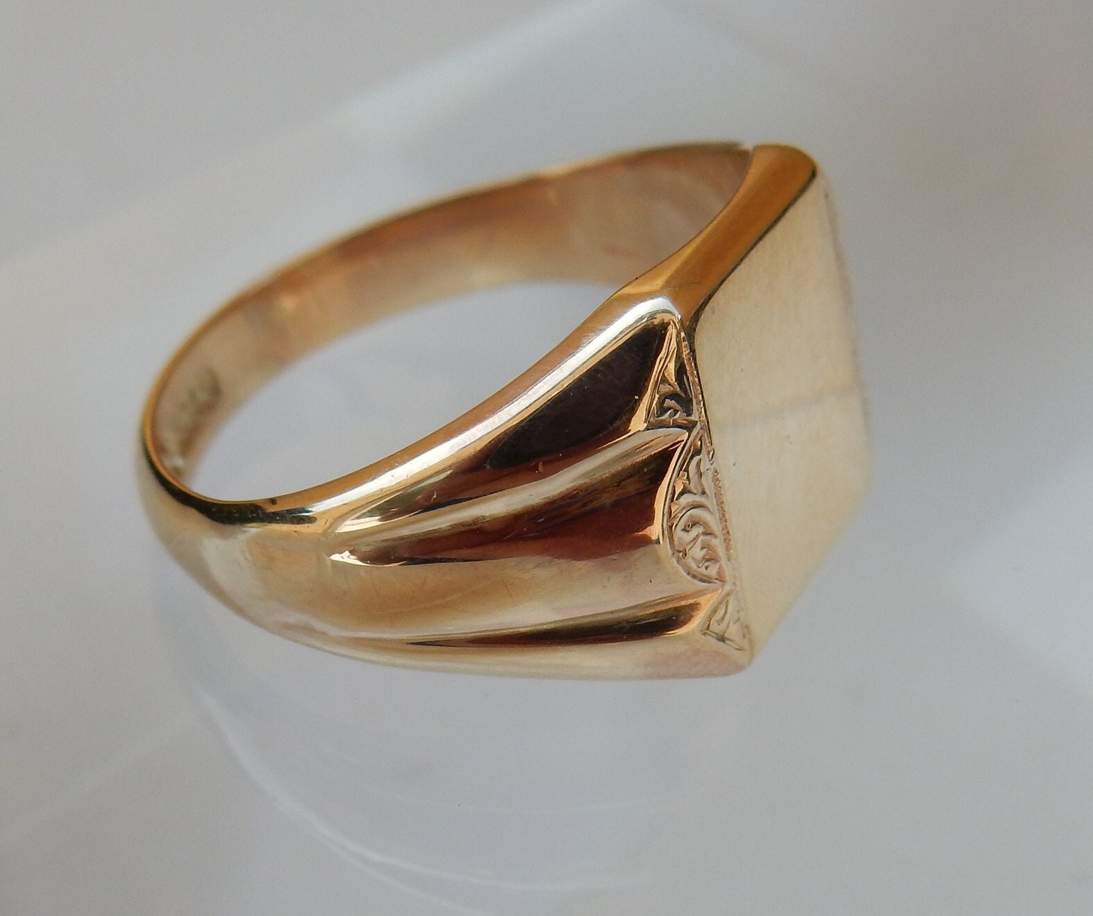 9CT / 9K Gold Gents Signet Ring - Etsy
