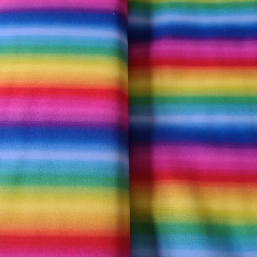 Rainbow Stripes Fabric 80% Cotton 20 Polyester Material by - Etsy