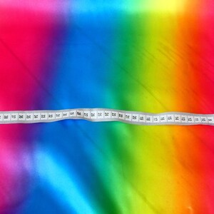 Bright Rainbow Satin Fabric - Etsy UK