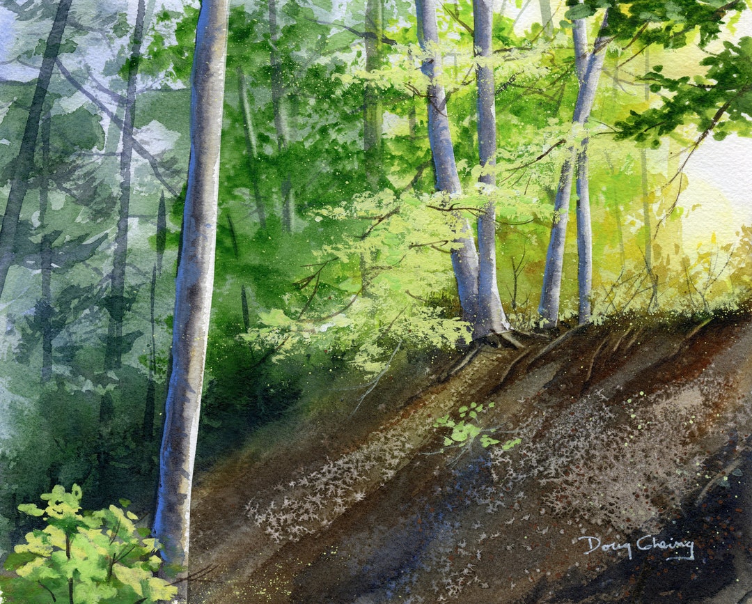 Forest Edge Watercolor Painting: Signed Original Art (8x10 In) - Etsy