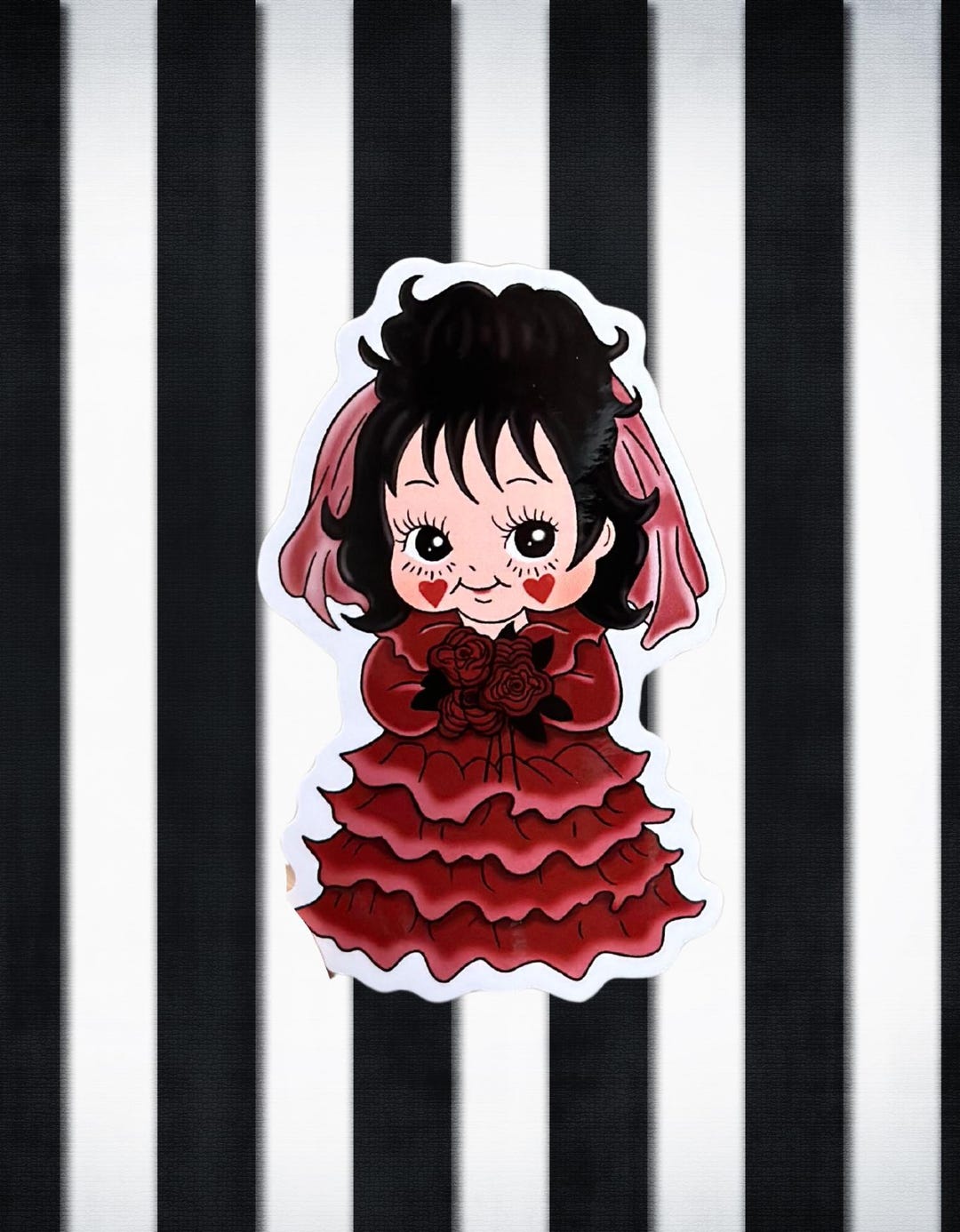Lydia Deetz Kewpie Sticker | Spooky Stickers | Goth | - Etsy