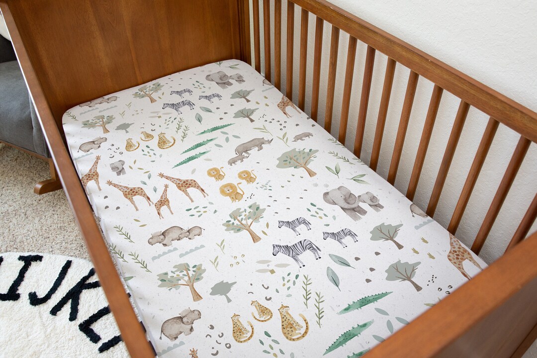 Salt Safari Animal Theme Kids Bedding, Kids Safari Nursery Bed Sheet ...