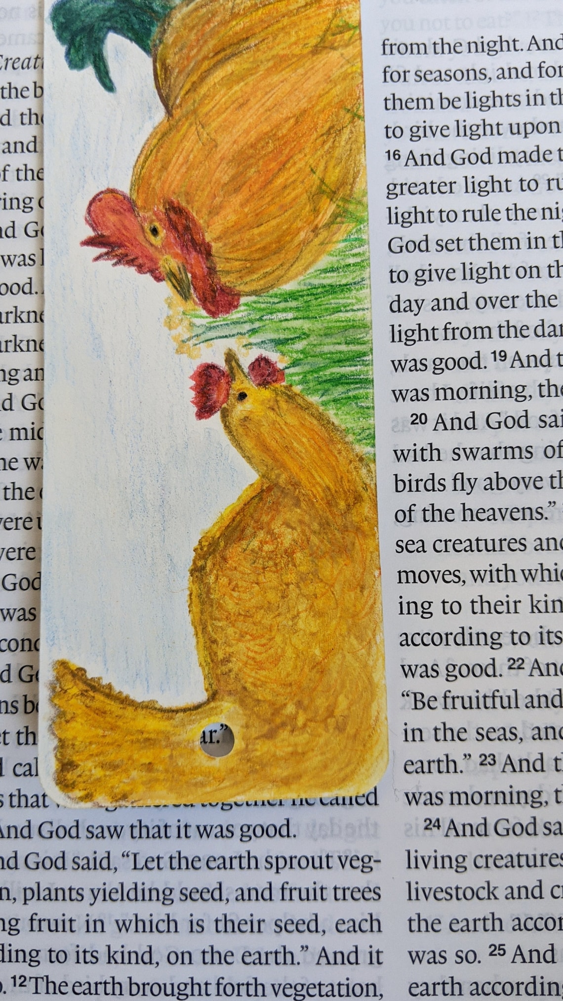 Hand Painted Chicken Bookmark, Handmade Bookmark, Painted Bookmark ...