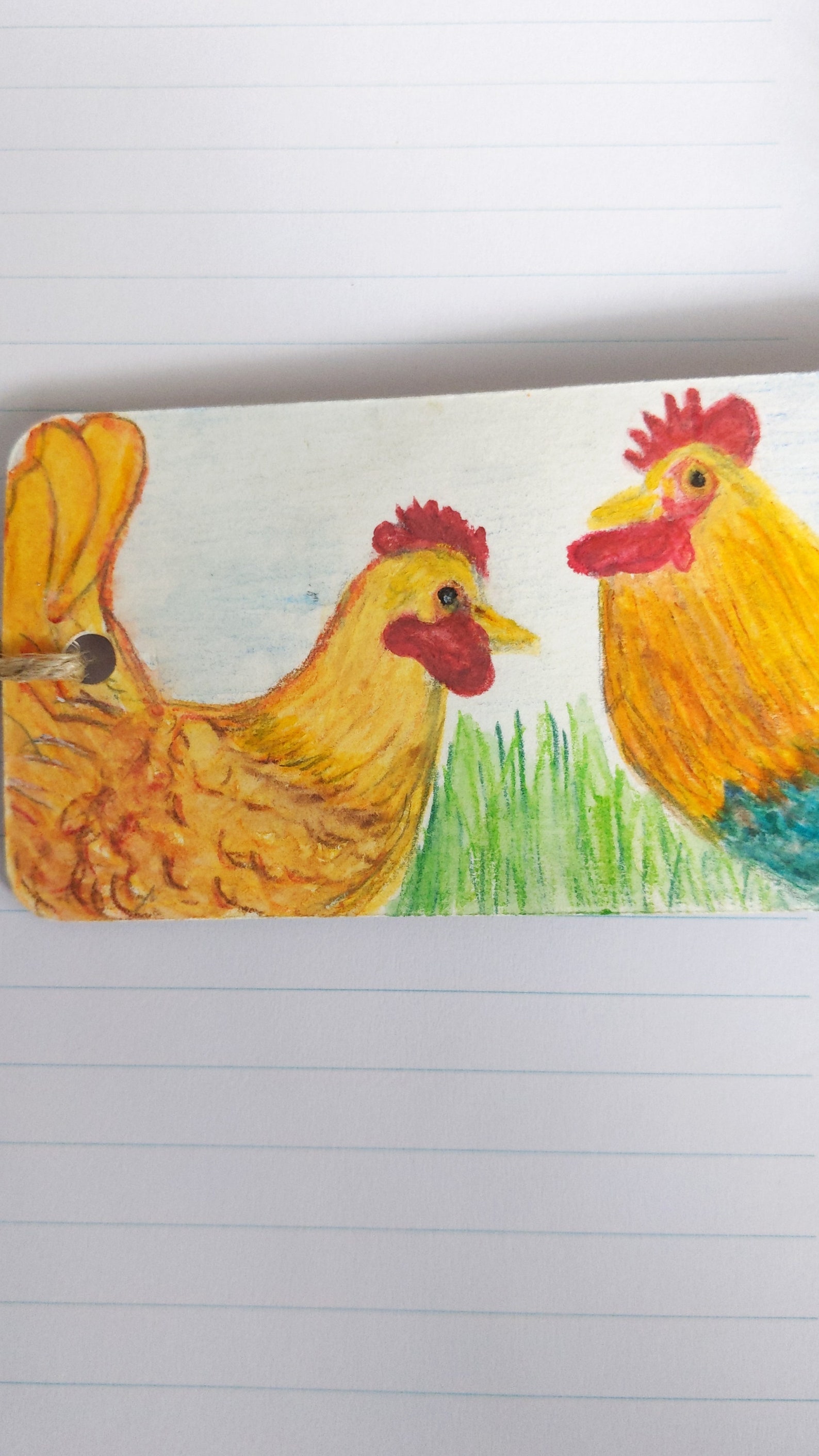 Hand Painted Chicken Bookmark, Handmade Bookmark, Painting on Canvas ...