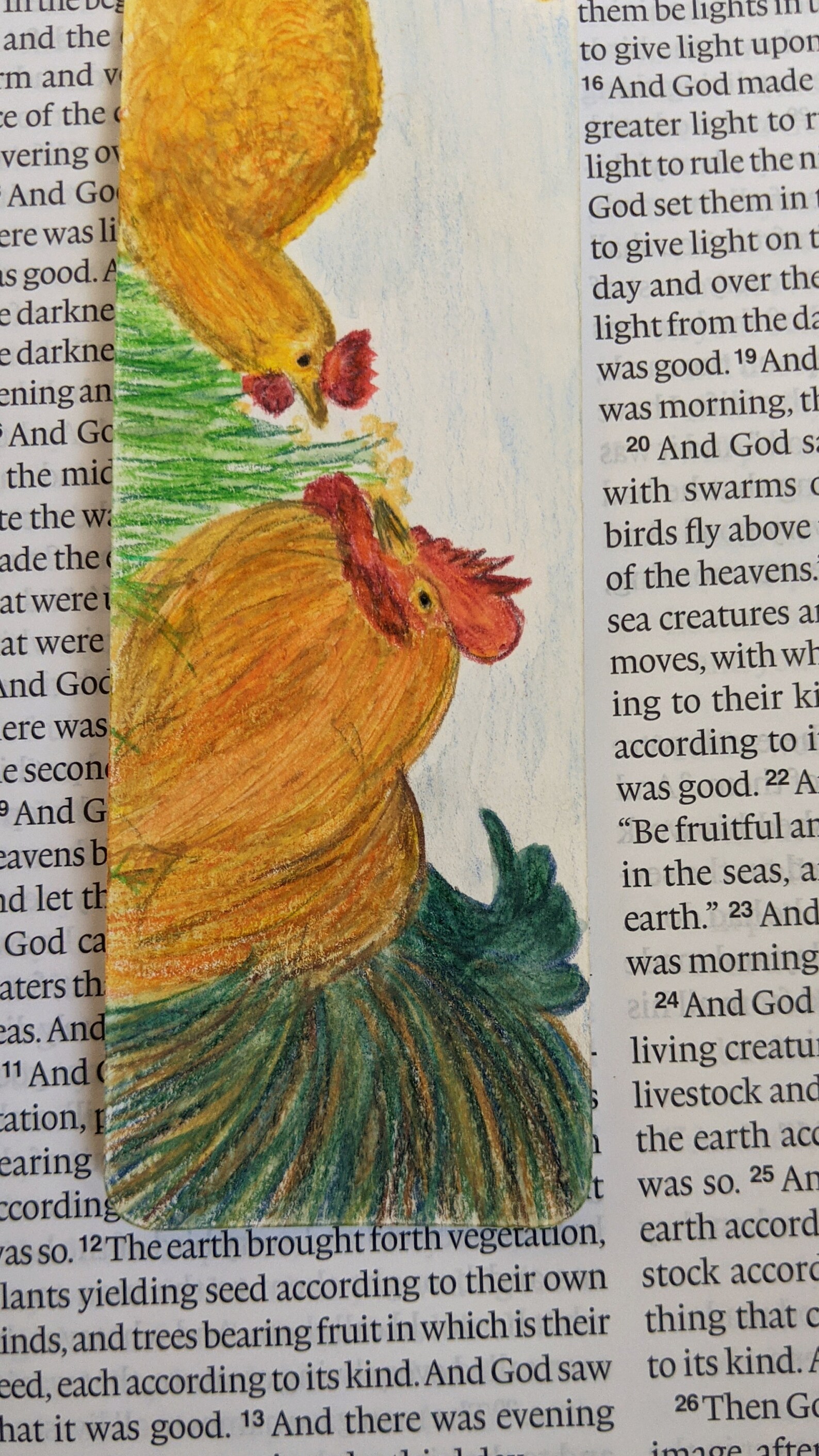 Hand Painted Chicken Bookmark, Handmade Bookmark, Painted Bookmark ...