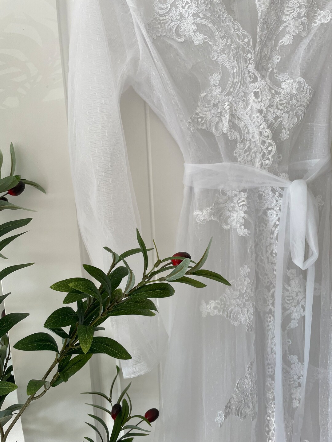 LUXE LACE ROBE | Bridal | Lace | Maternity | Ivory - Etsy