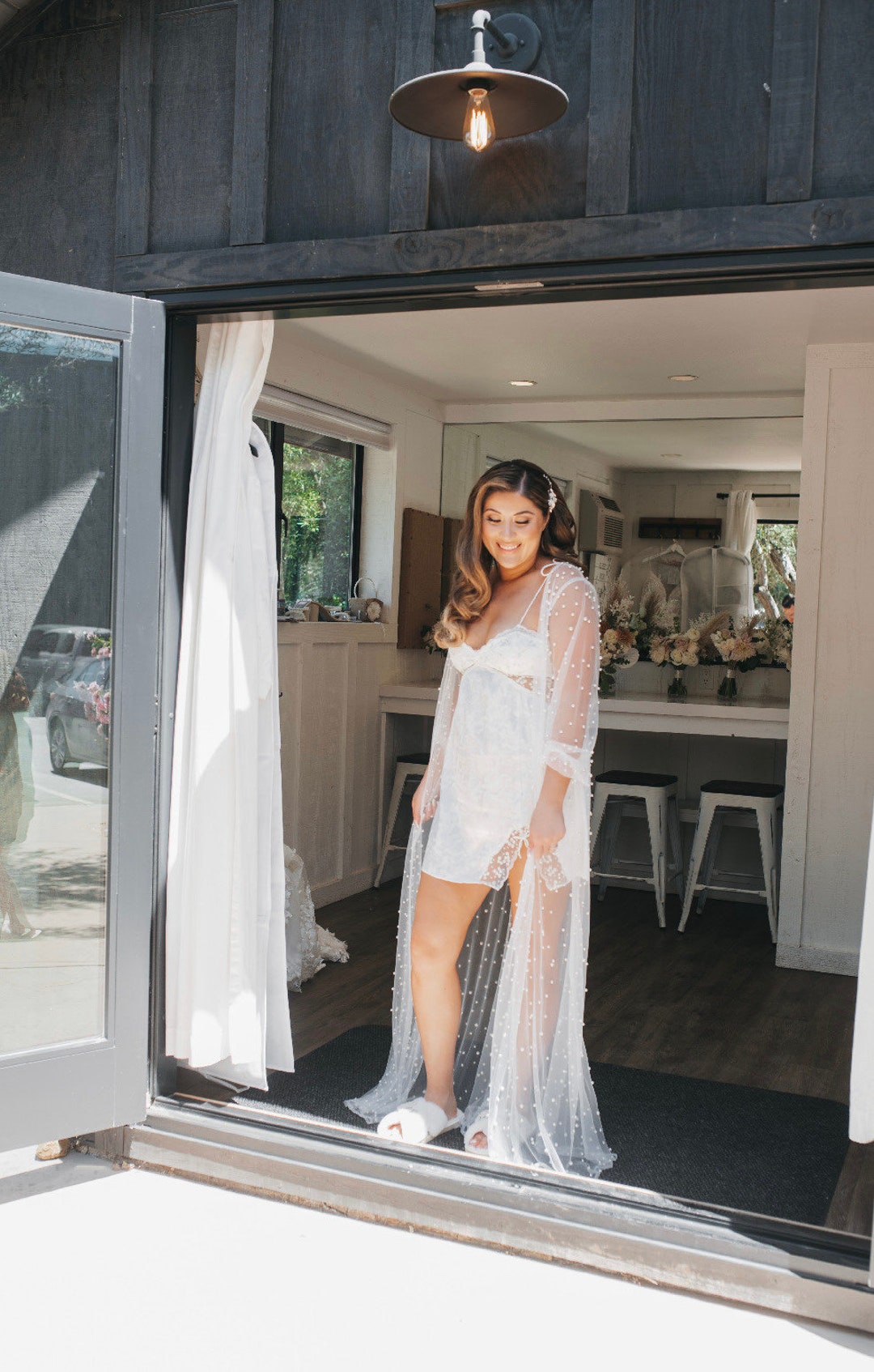 LUXE PEARL ROBE Bridal Maternity Shoot Bride Robe Soft Tulle - Etsy