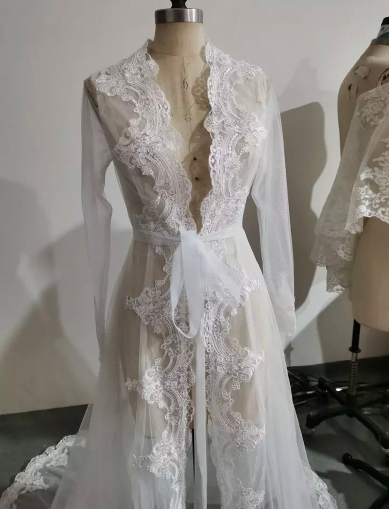 LUXE LACE ROBE Bridal Lace Maternity Ivory - Etsy