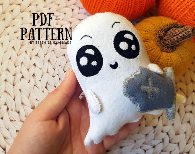 Felt Ghost PDF Pattern Halloween Ghost Felt Ornament Pattern Softie ...