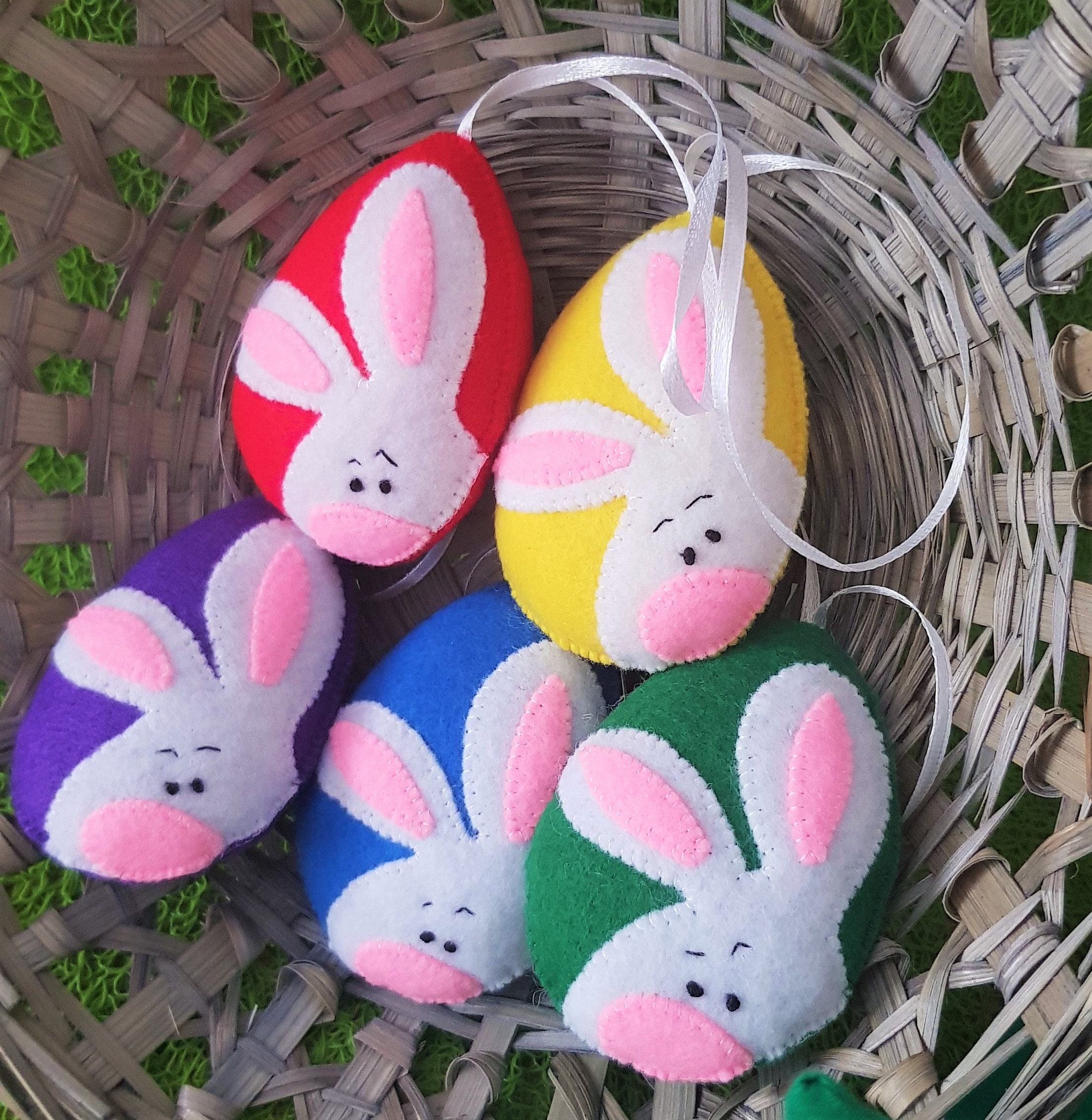 Bunny Rabbit Easter Egg Sewing Pattern, Felt Bunny Stuffed Animal ...