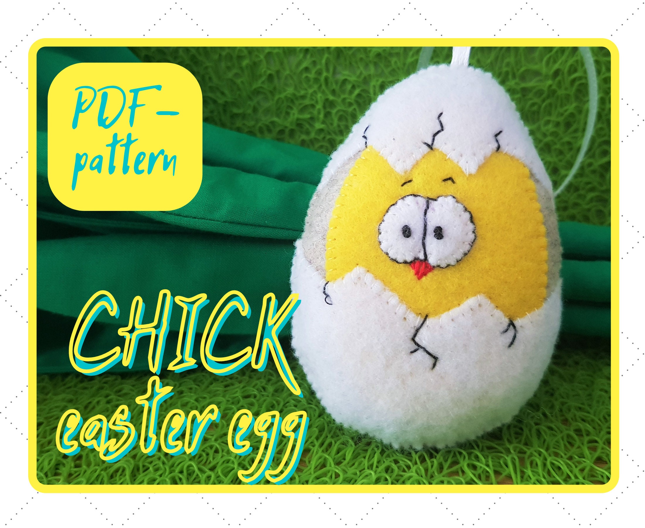 Chick Easter Egg Sewing Pattern, Felt Chick Stuffed Animal Pattern ...