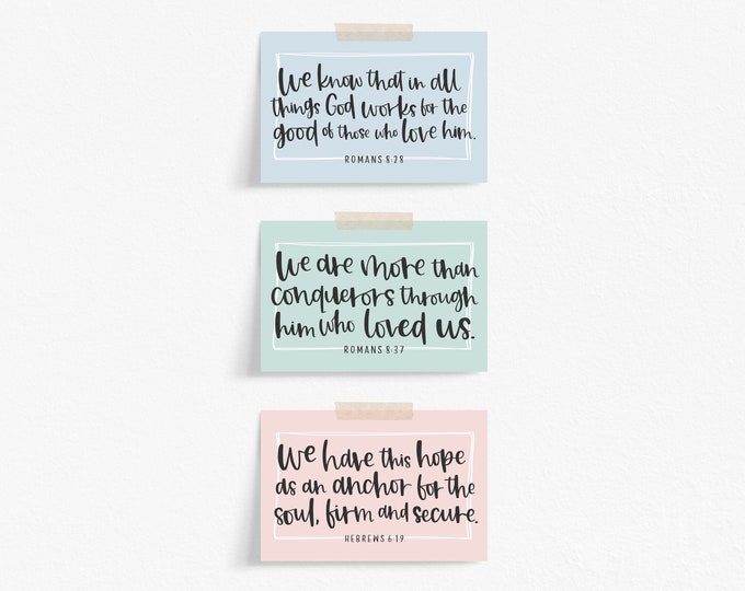 Set of 6 Bible Verse Postcards // Scripture Postcards // Christian ...