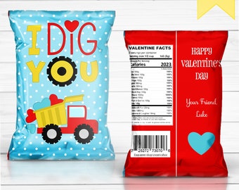 Printable Valentine Potato Chips Tags Snack Tag Bag of - Etsy