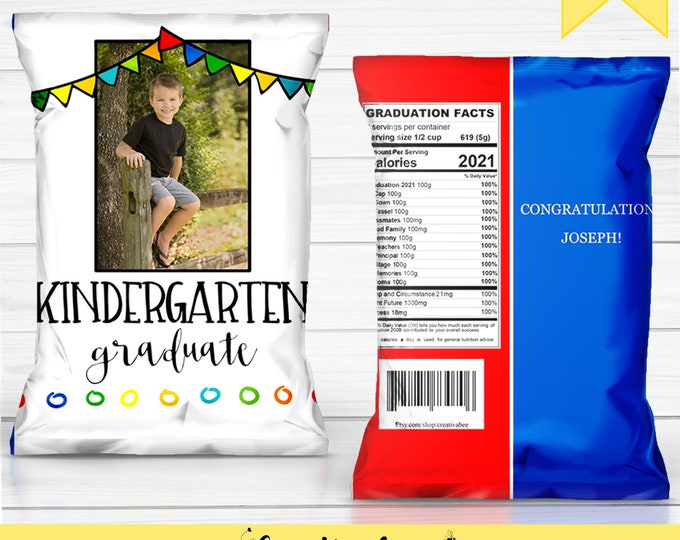 Kindergarten Graduation Favor Bags-custom Chip Bags-grad-digital ...