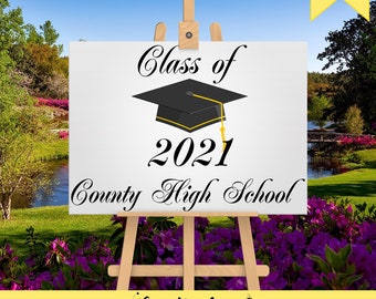 High School Graduation Chalkboard Sign Printable Graduation - Etsy