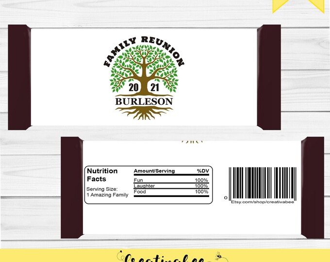 Family Reunion Candy Bar Label Printable - Family Reunion Hershey Label ...