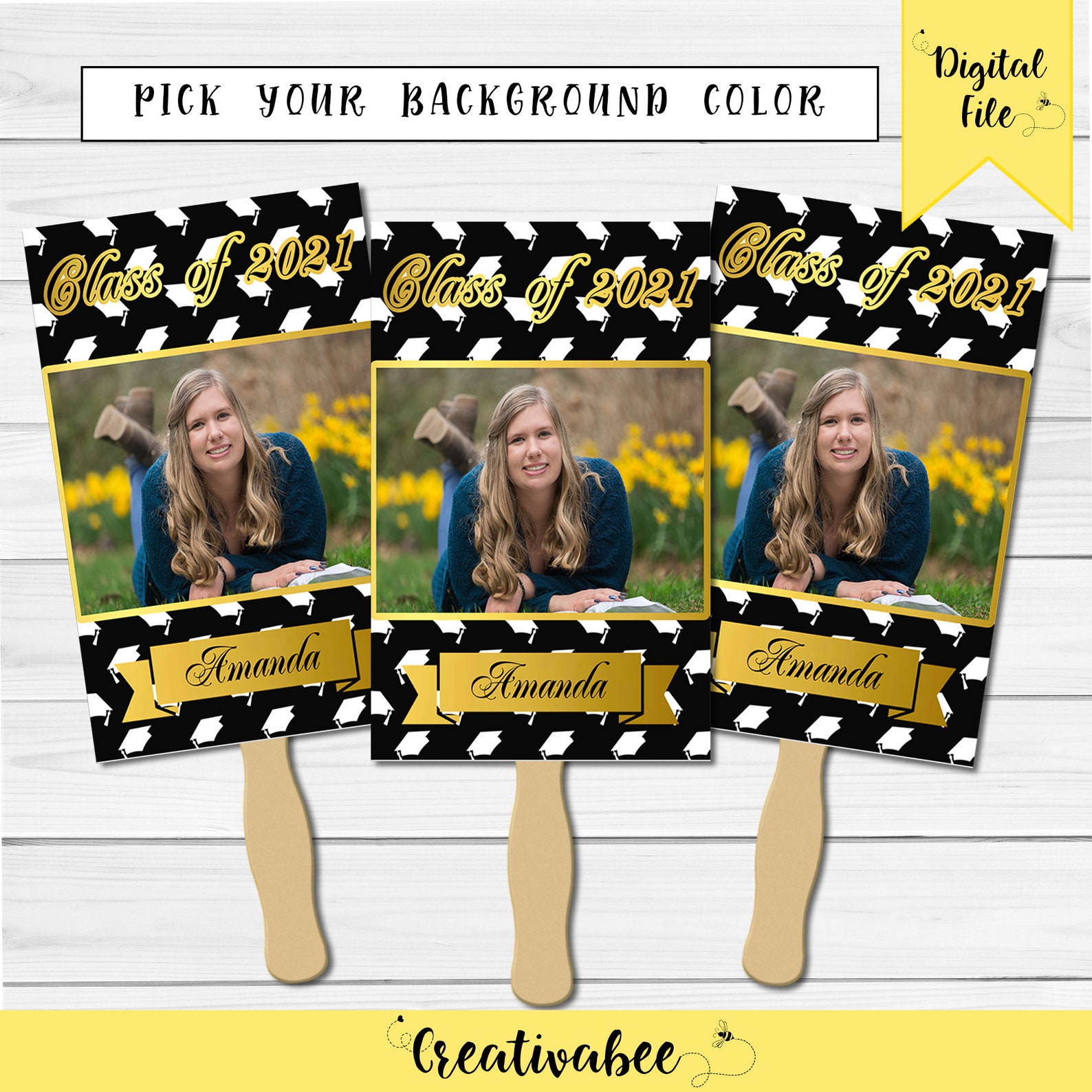 Personalized Graduation Fans COLLEGE Hand Fans Printable - Etsy