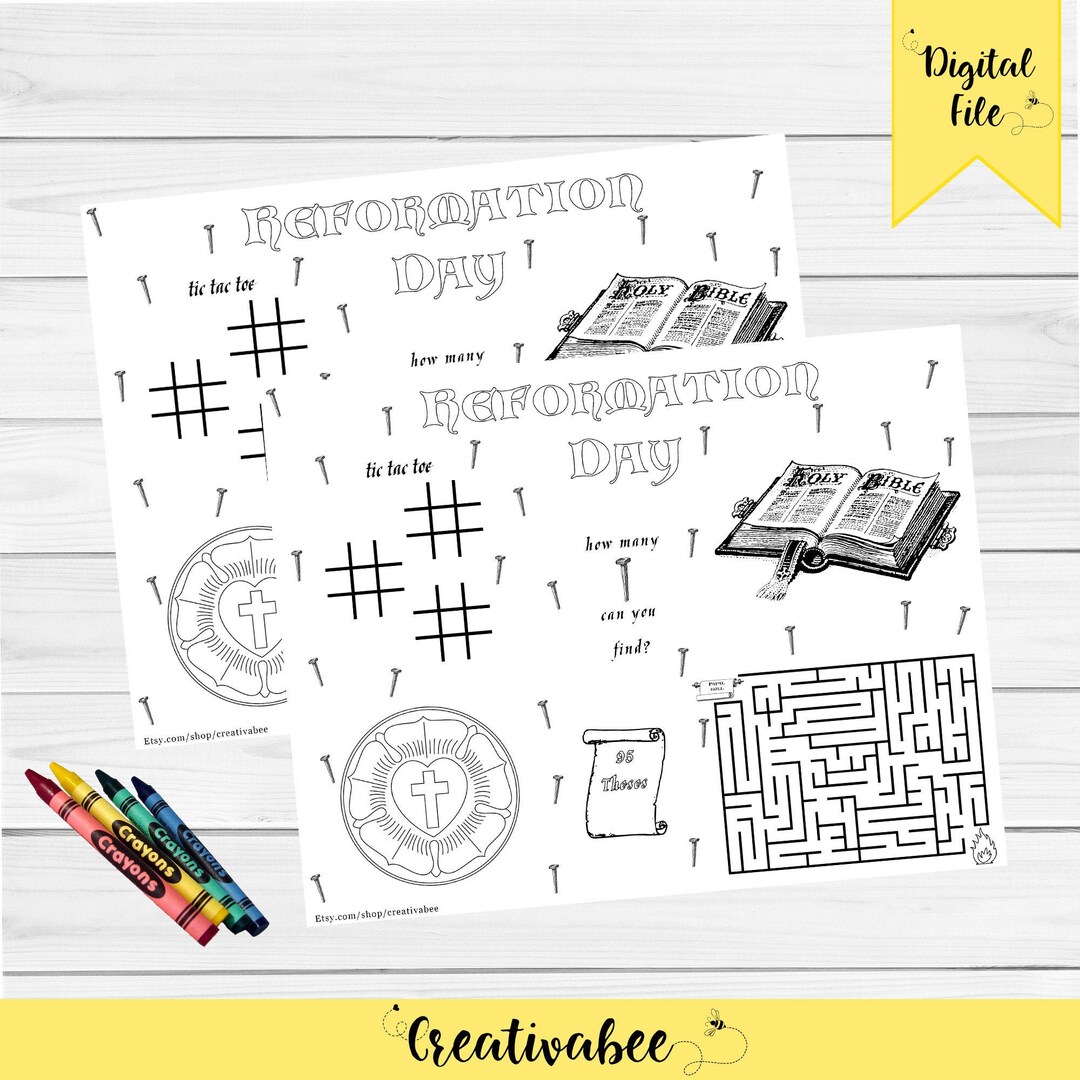 Reformation Day Printable Activity Martin Luther Activity Sheet for ...