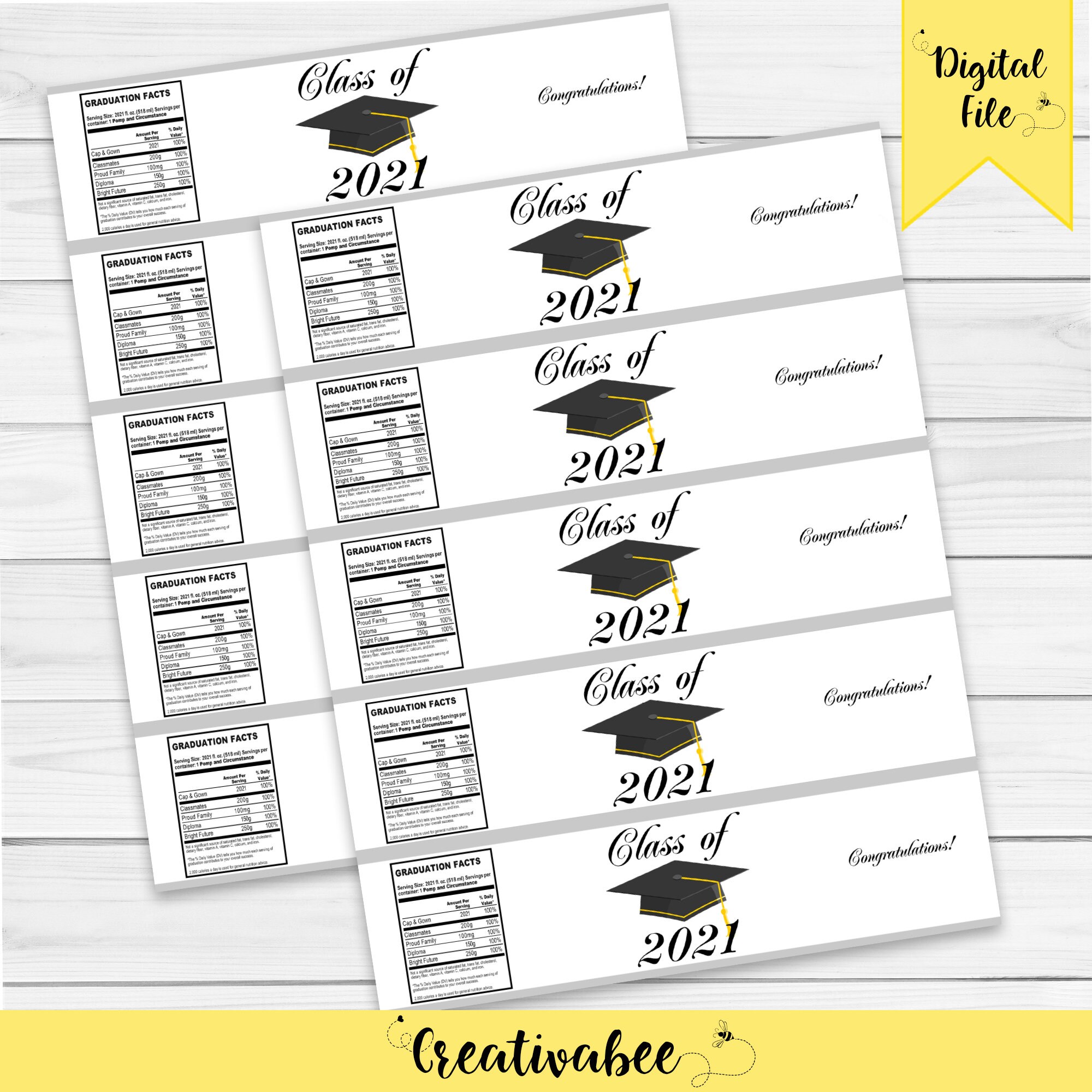 Graduation Party Water Bottle Label Printable-graduation Water - Etsy
