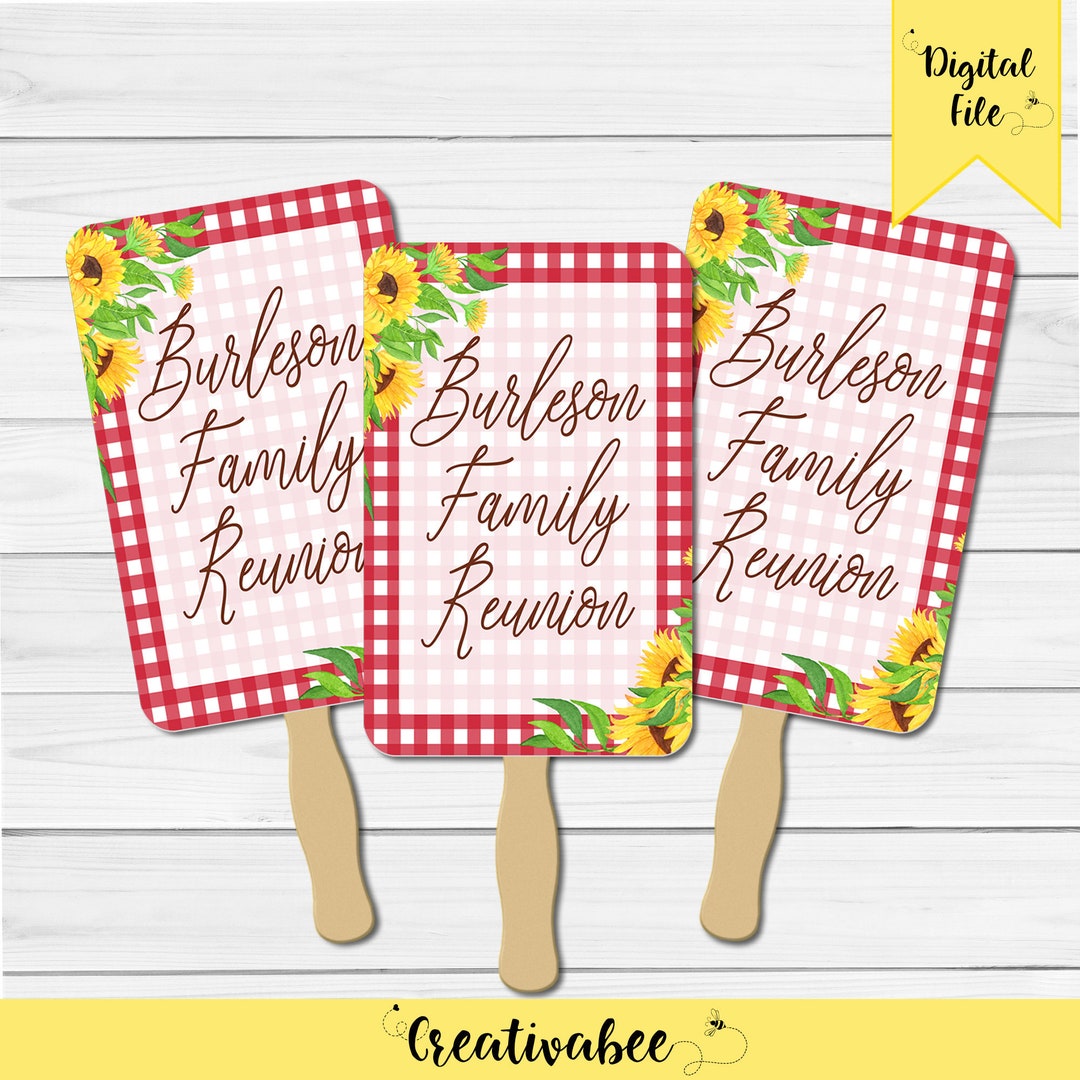 Personalized Family Reunion Hand Fans Sunflower Family Reunion Favor ...
