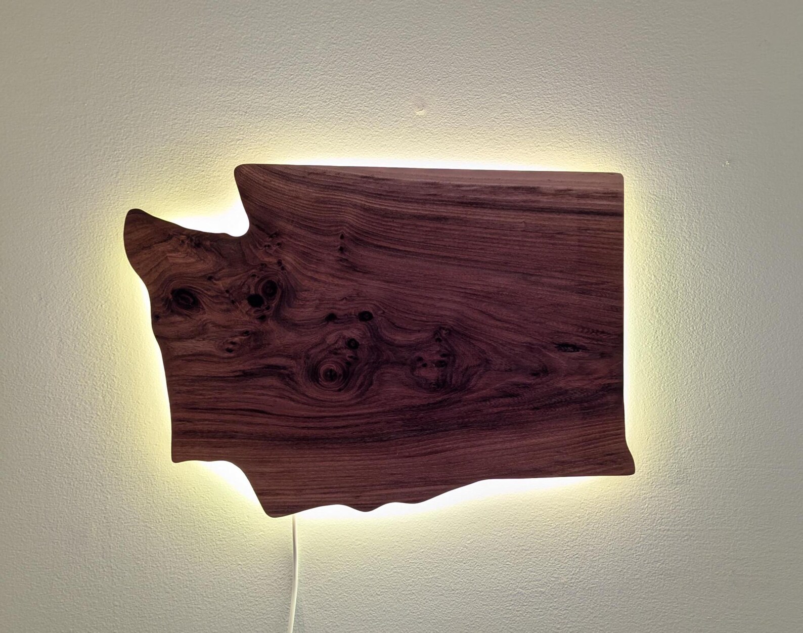 Custom Walnut State LED Wall Art – Color Changing Light Display - Etsy
