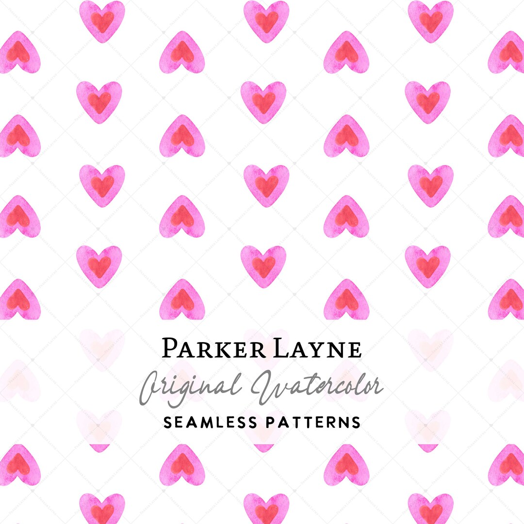 Pink Watercolor Hearts Seamless Pattern: Valentine's Fabric File ...