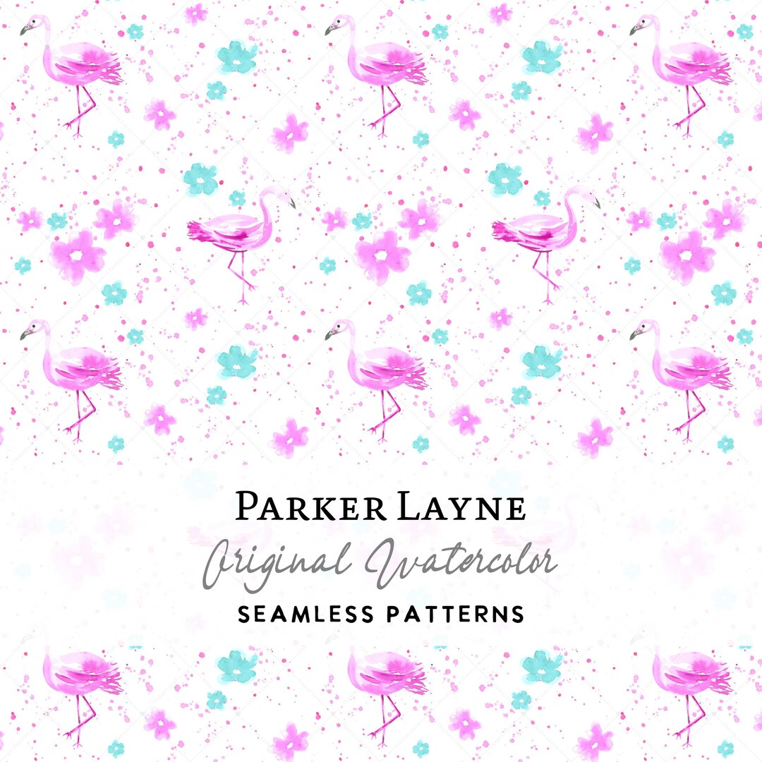 Pink Flamingo Seamless Pattern, Cute Summer Repeat, Hand-painted ...