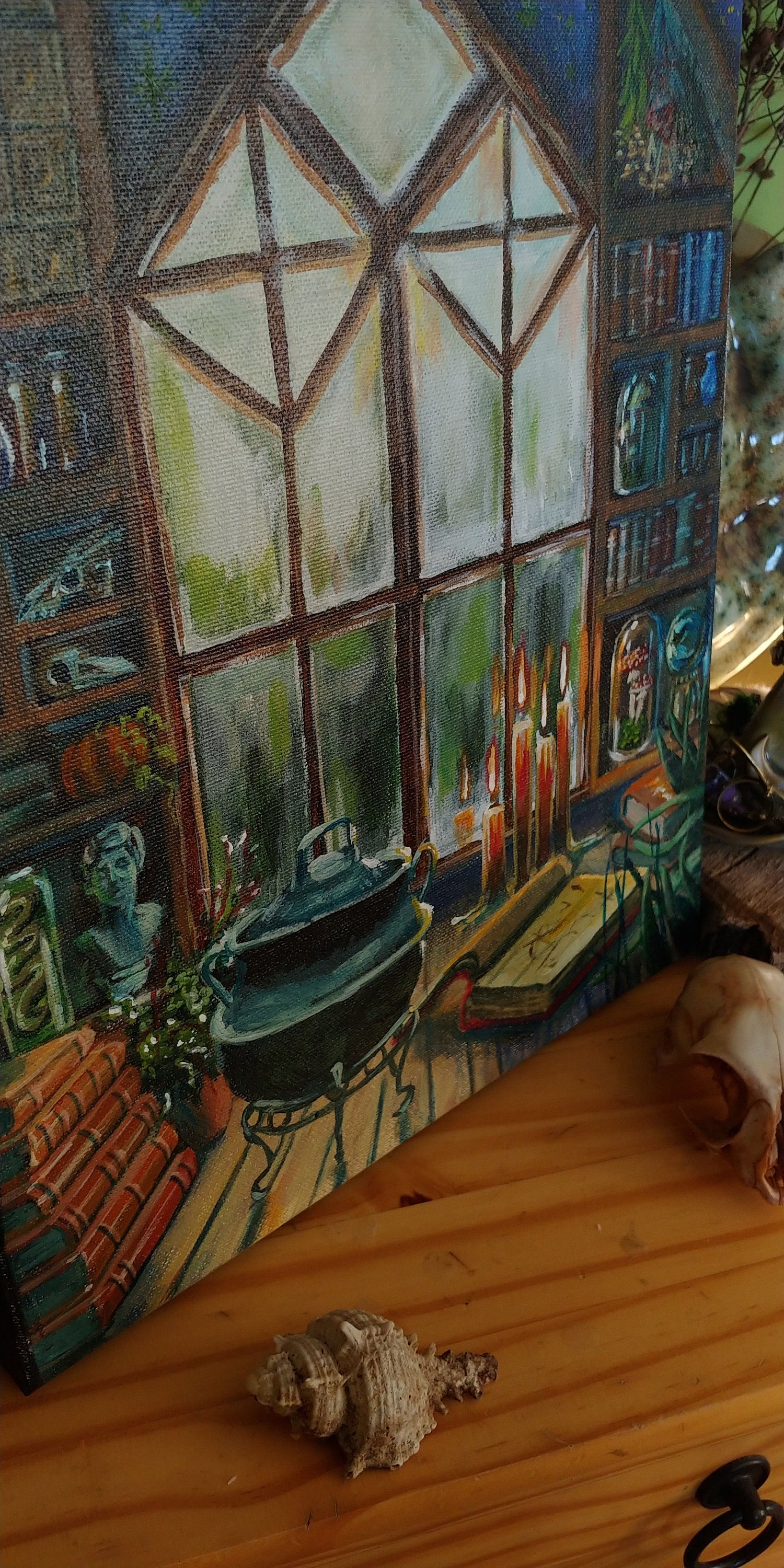 Original Painting Fantasy Wizard Workshop Painting - Etsy