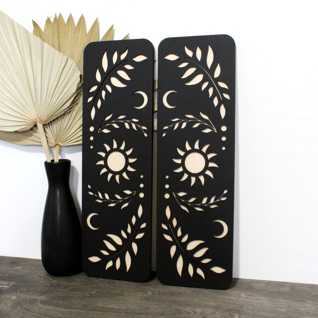 Autumn Equinox Panels (set of 2) | Fall Botanical Wood Sign - Etsy